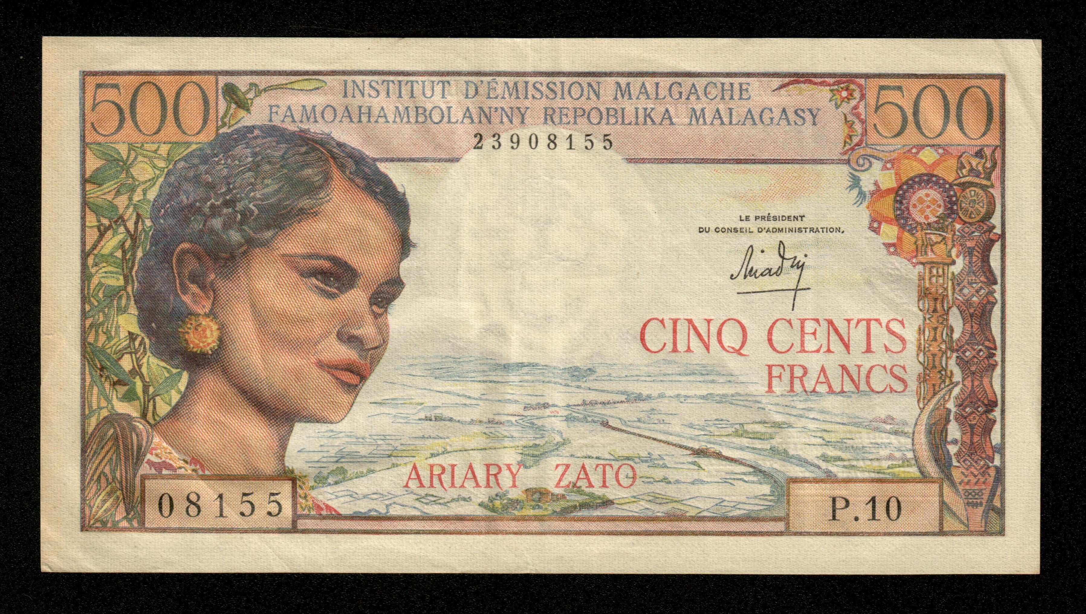 MADAGASCAR - 500 Francs (1966) P.58a TTB+ / VF+ – Art & Numis
